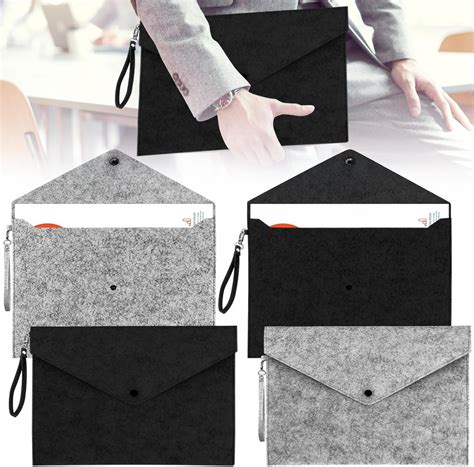 Pack Of 4 Felt Document Wallets A4 Document Wallets A4 With Press Stud