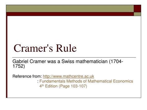PPT Cramer S Rule PowerPoint Presentation Free Download ID 1712785