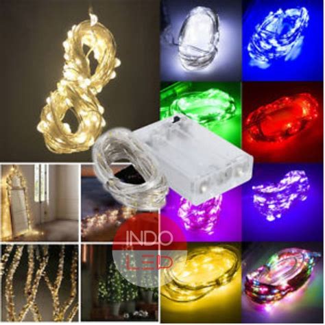 Lampu Hias Dekorasi Led Meter Warna Putih Agak Kuning Pakai Batre Dilengkapi Wadah Batre