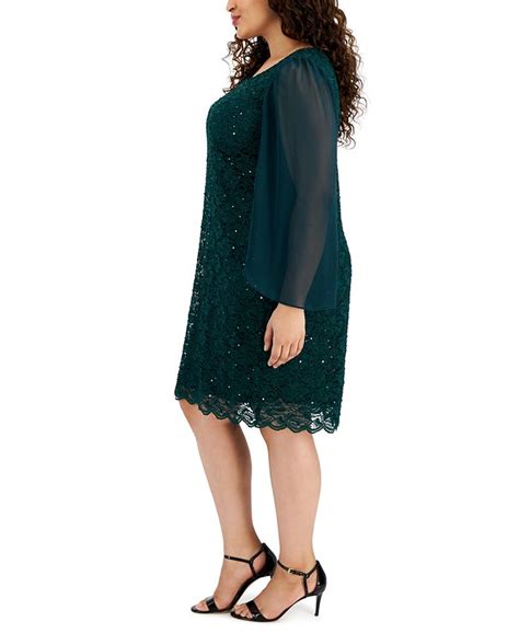 Connected Plus Size Sequined Lace Sheath Dress Macys