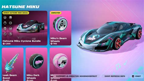 Hatsune Miku Cyclone Bundle Fortnite X Hatsune Miku X Rocket Racing Youtube