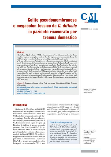 Pdf Pseudomembranous Colitis And Toxic Megacolon Due To C Difficile