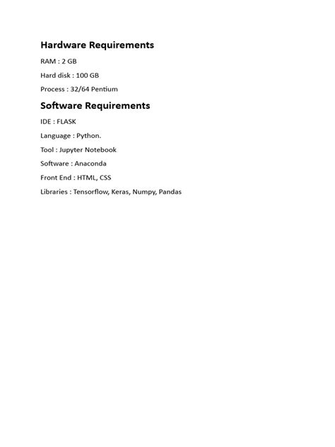 Hardware Software Requirements Pdf