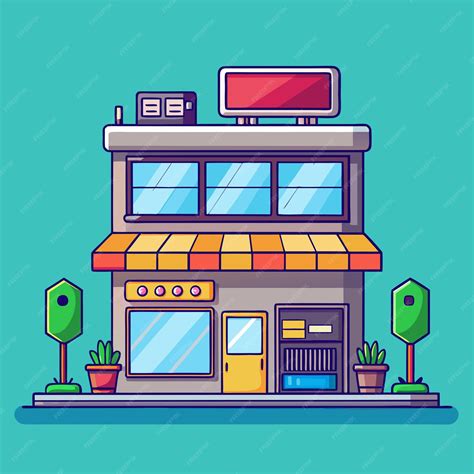 Premium Vector Functional Electronics Store Building Vector Illustration