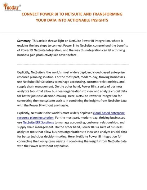 PPT CONNECT POWER BI TO NETSUITE AND TRANSFORMING YOUR DATA INTO ACTIONABLE INSIGHTS
