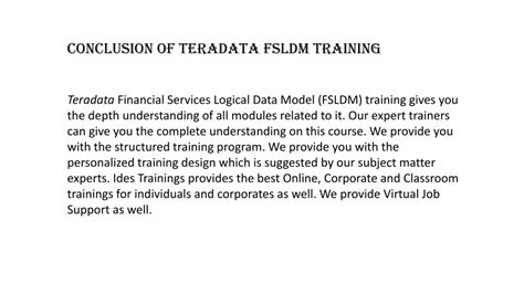 Ppt Teradata Fsldm Training Powerpoint Presentation Free Download
