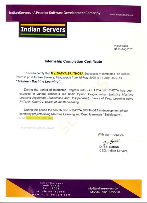 satya sri thota on linkedin machinelearning internship