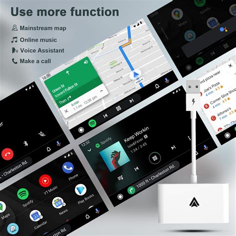 THT 020 2 USB USB C Type C Wired To Wireless Carplay Adapter For Android Smartphone White