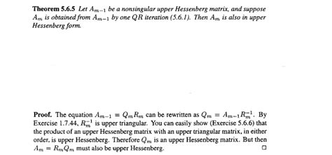 section 5 5 5 6 hessenberg form and the qr alg
