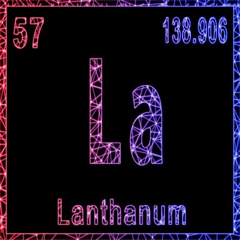 Premium Photo Lanthanum Chemical Element Sign With Atomic Number And Atomic Weight