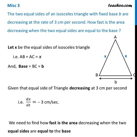 Misc 3 Two Equal Sides Of Isosceles Triangle Fixed Base B