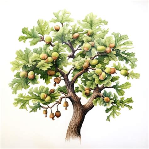 Premium Photo A Drawing Of A Tree With A Tree And Some Fruit