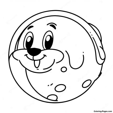 Cute Pluto With A Happy Face Coloring Page Coloring