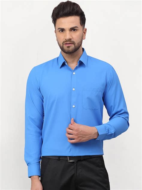 Buy Jainish Men Blue Classic Opaque Formal Shirt Shirts For Men Myntra