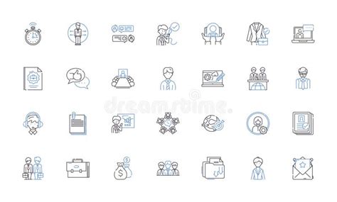 Advertising Management Line Icons Collection Strategy Creativity Budgeting Branding