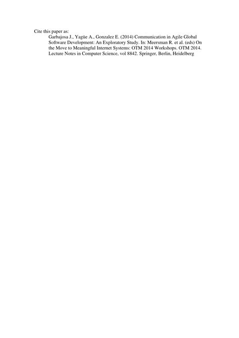 Pdf Communication In Agile Global Software Development An
