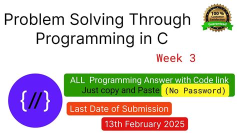 Nptel Problem Solving Through Programming In C Week 3 All Programming