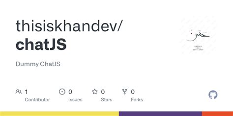 GitHub Thisiskhandev ChatJS Dummy ChatJS