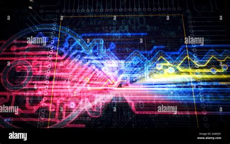 Cyber Security Key Futuristic 3d Rendering Illustration Concept Of Data Encryption Computer