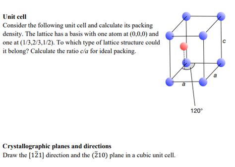 Solved Unit Cell Consider The Following Unit Cell And Chegg