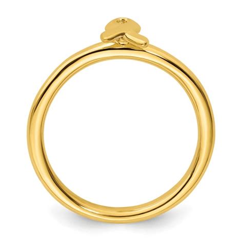 Sterling Silver Stackable Expressions Gold Plated Ribbon Ring Qsk870