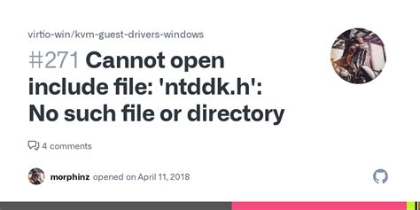 Cannot Open Include File Ntddk H No Such File Or Directory Issue Virtio Win Kvm