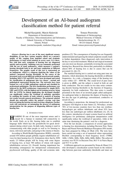 Pdf Development Of An Ai Based Audiogram Classification Method For