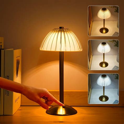Lixada Rechargeable Cordless Table Lamp Usb Led Battery Desk Lamp With Touch Control Dimmable