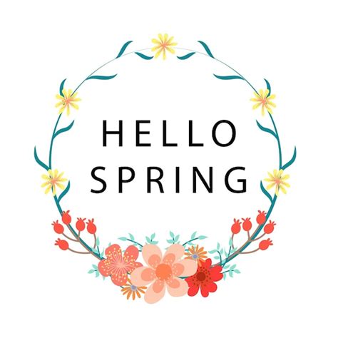 Premium Vector Hello Spring Flower