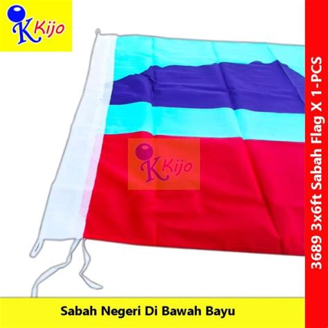 Sabah Flag Bendera Sabah Negeri Di Bawah Bayu Polymesh 3689 沙巴旗
