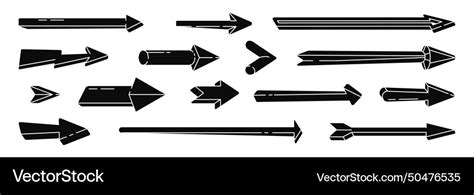 Black Straight Long Horizontal Arrow 3d Abstract Vector Image Black Straight Long Horizontal Arrow 3d Abstract Vector Image