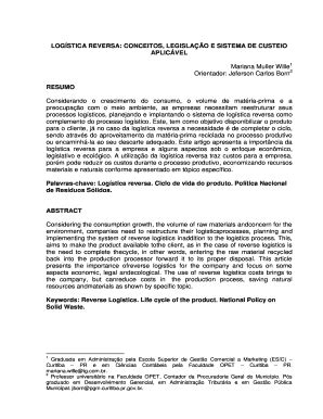 Fillable Online LOG STICA REVERSA: CONCEITOS, LEGISLA O E SISTEMA DE ... Fax Email Print - pdfFiller