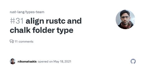Align Rustc And Chalk Folder Type · Issue 31 · Rust Langtypes Team · Github