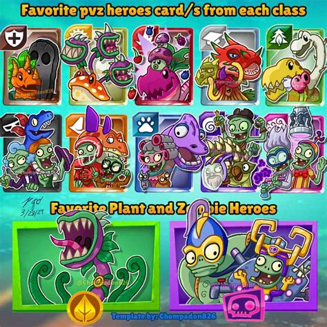 Favorite Pvz Heroes Cards From Each Class By Chompadon826 On Deviantart