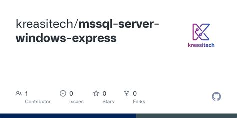 Github Kreasitechmssql Server Windows Express