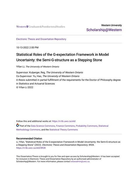 Pdf Statistical Roles Of The G Expectation Framework In Model