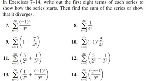 answered in exercises 7 14 write out the first eight terms of each