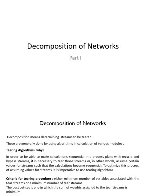 Decomposition Of Networks Part 1 Pdf Computer Science Algorithms And Data Structures