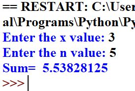 RKS Computer Science Write A Program To Input The Value Of X And N And Print The Sum Of The