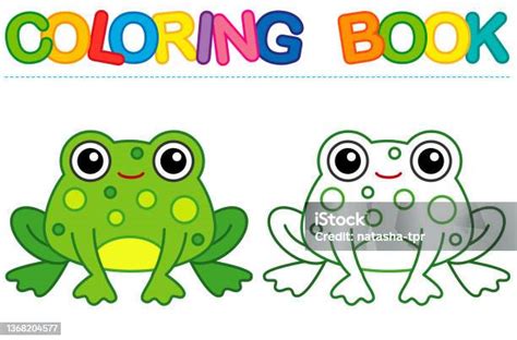 색칠 페이지 재미 녹색 만화 개구리 웃고 어린이 활동을 위한 벡터 색칠 공부 개구리에 대한 스톡 벡터 아트 및 기타 이미지 개구리 컬러링 북 페이지 일러스트레이션 기법