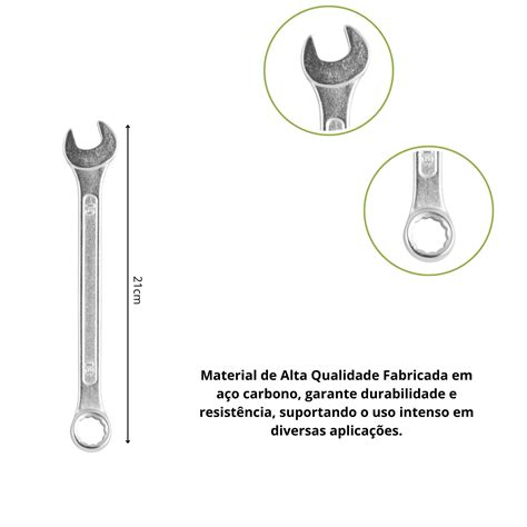 Chave Combinada 17 Mm Padrão Longo Potência E Precisão