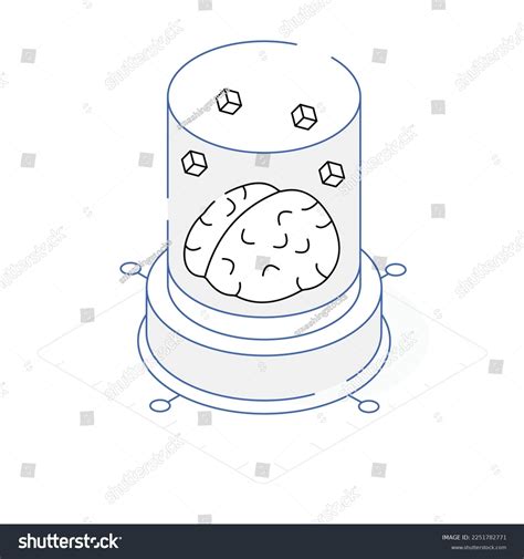 Machine Learning Outline Isometric Conceptual Icon Stock Vector