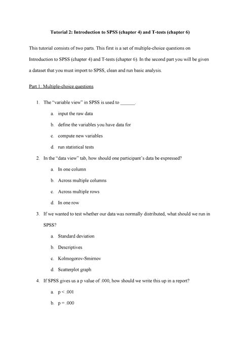 Tutorial 2 English Tut 1 Tutorial 2 Introduction To Spss