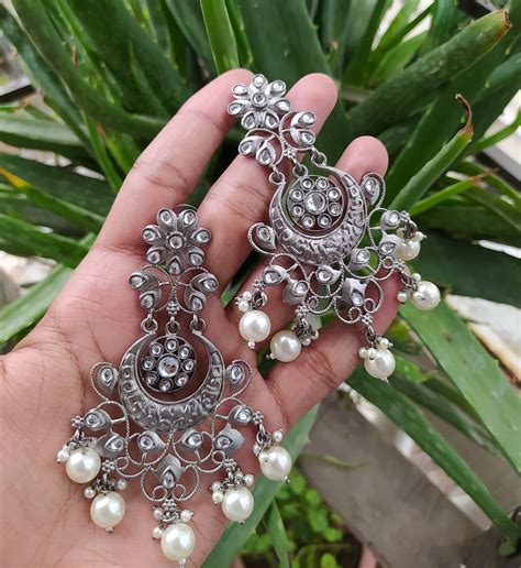 Oxidized Silver Earrings