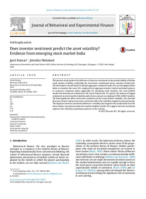 Pdf Does Investor Sentiment Predict The Asset Volatility Evidence From Emerging Stock Market