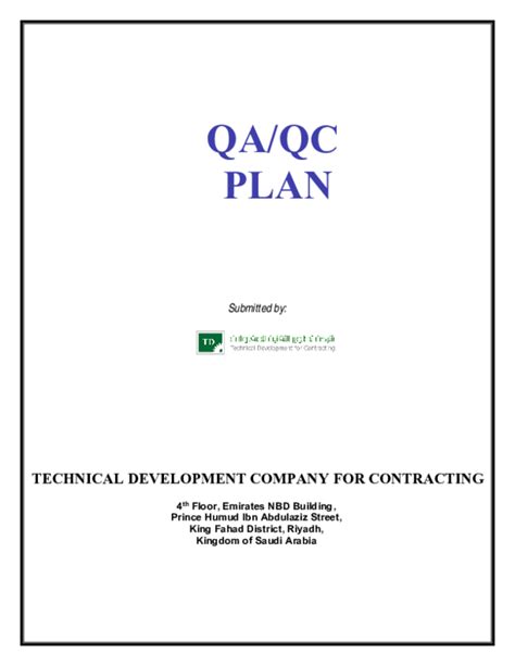 pdf qa qc plan