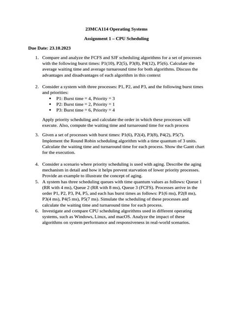 23mca114 operating systems assignment 1 pdf