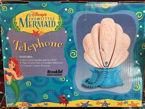 Disneys New Little Mermaid Ariel Pink Clamshell Corded Telephone W Box