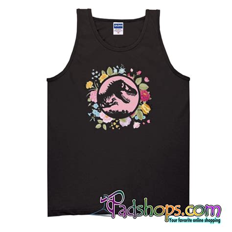 Floral Jurassic Park T Rex Tank Top Sl Padshops