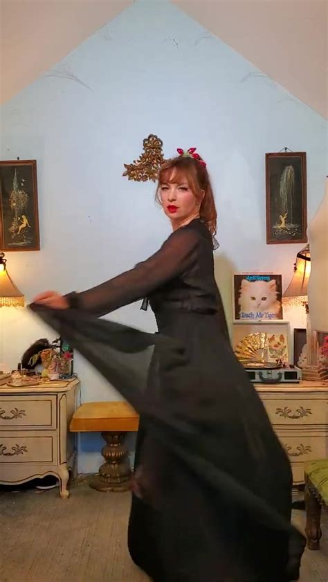 Dainty Rascal Dancing In Antique Sheer Silk Peignoir Nudity Sexually And Explicit Video On